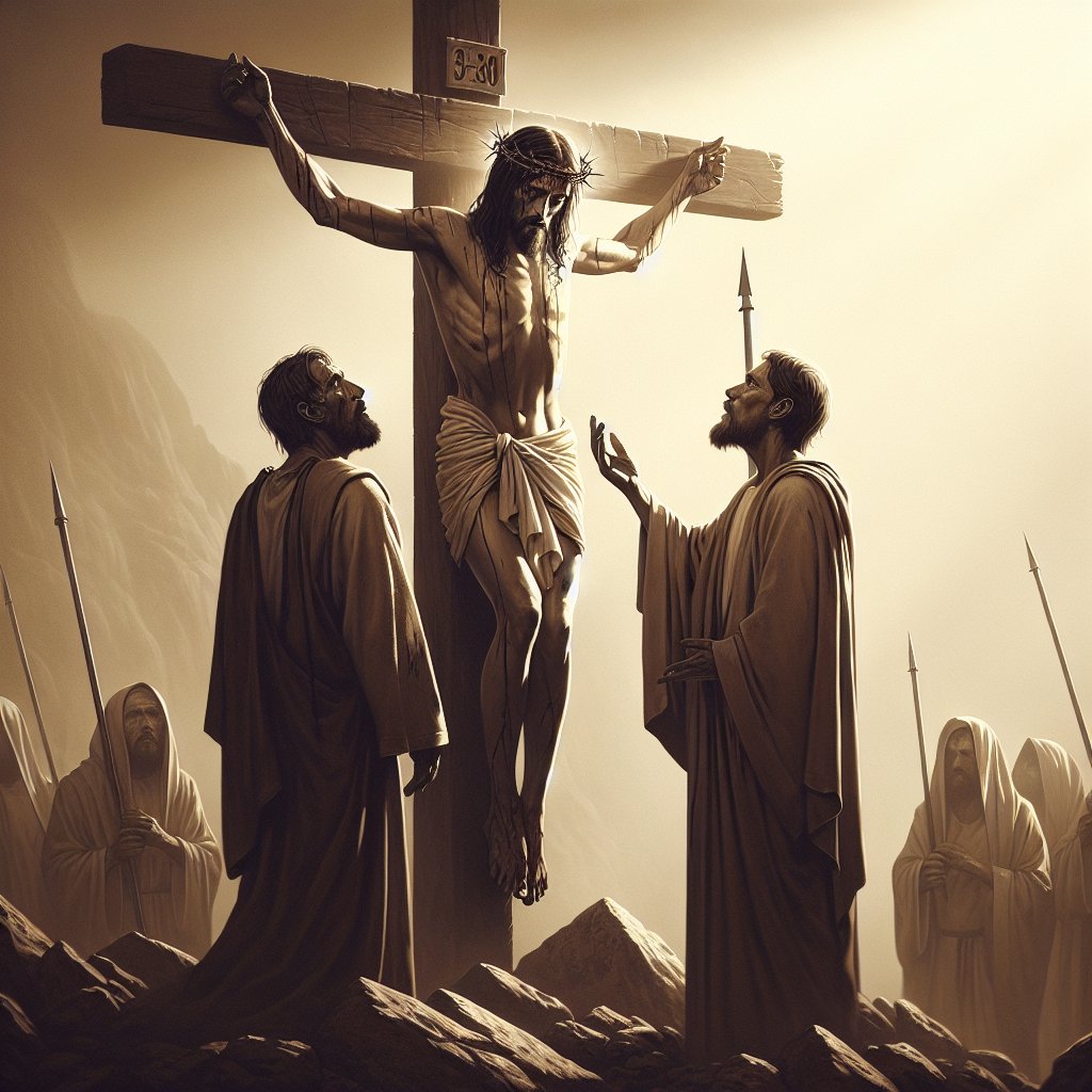 Jesus on cross with | Bible Art