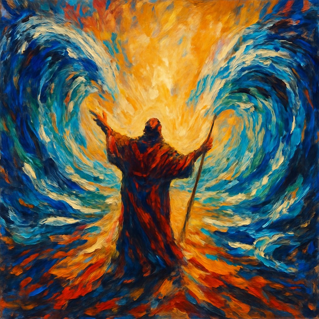 Then Moses stretched | Bible Art