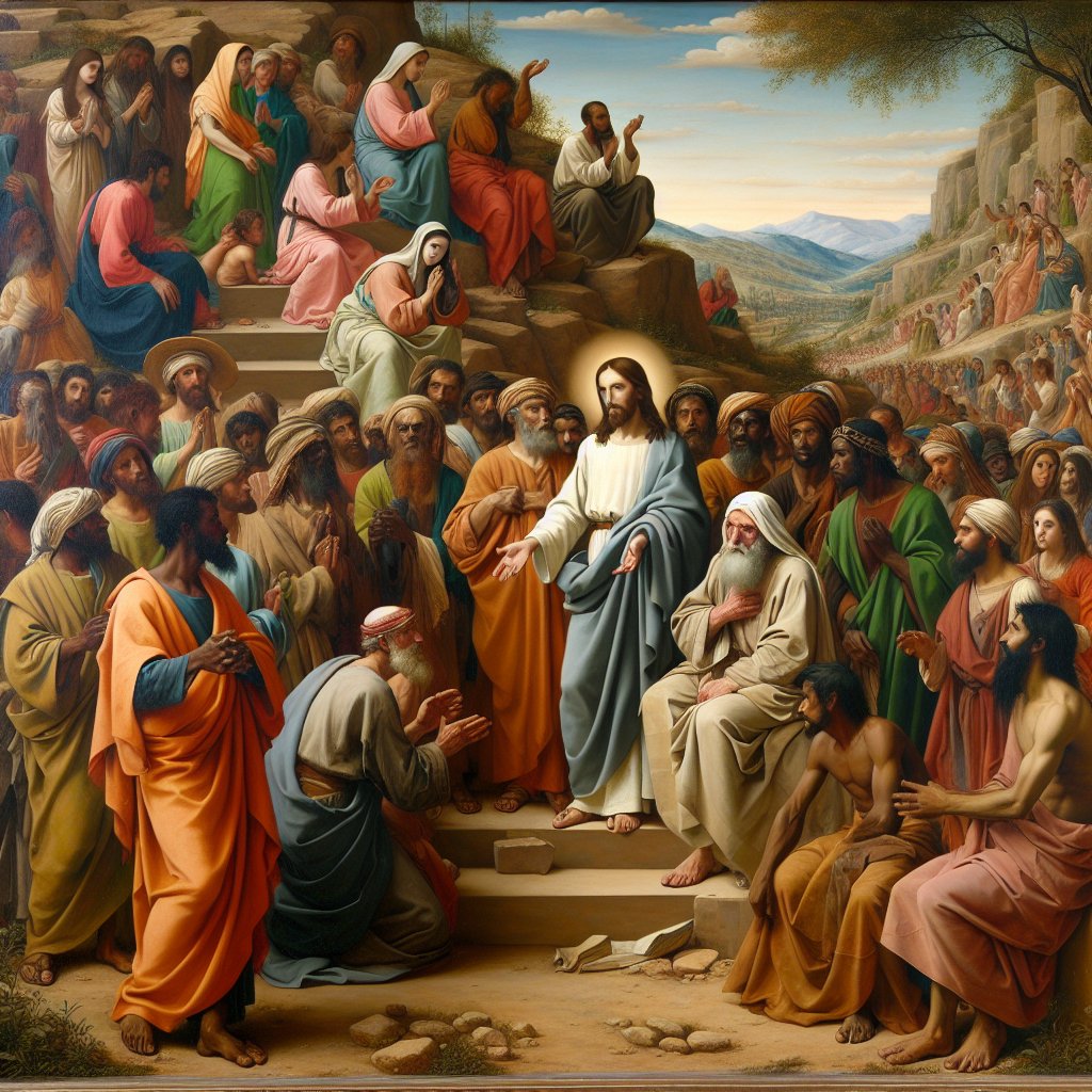 Jesus en el monte de | Bible Art