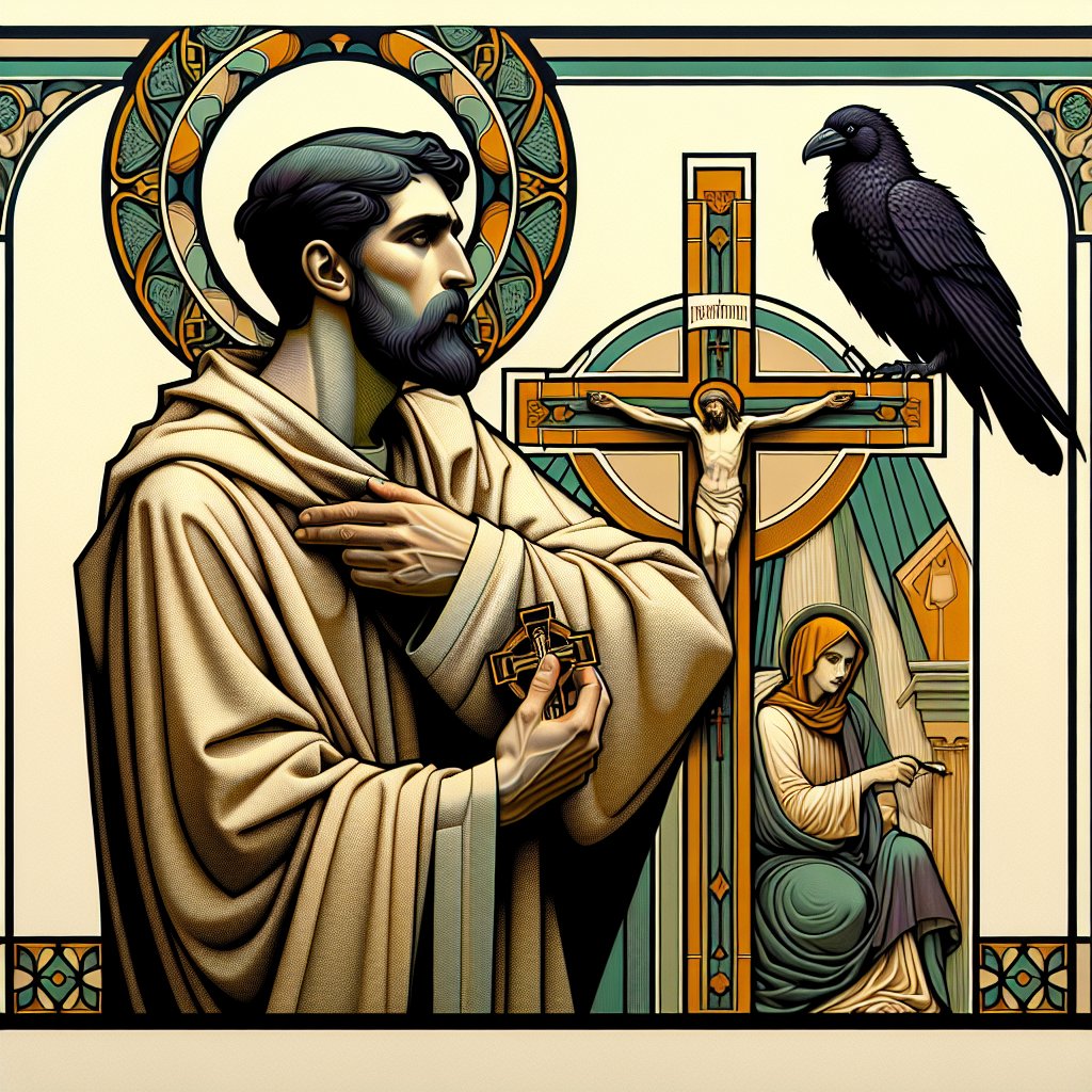 Saint Benedict holdi | Bible Art