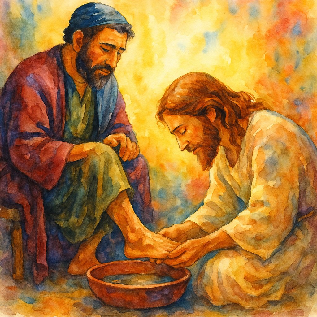 jesus washing a sin | Bible Art