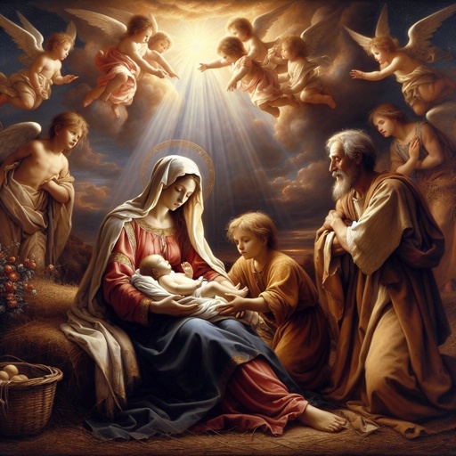 Shepherds At Jesus' Birth Artwork | Bible Art