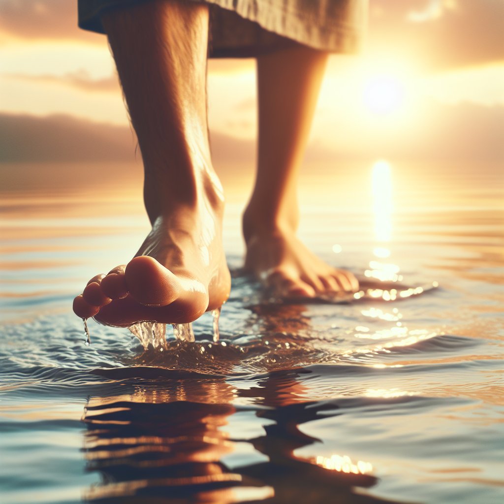 Man feet walking on | Bible Art