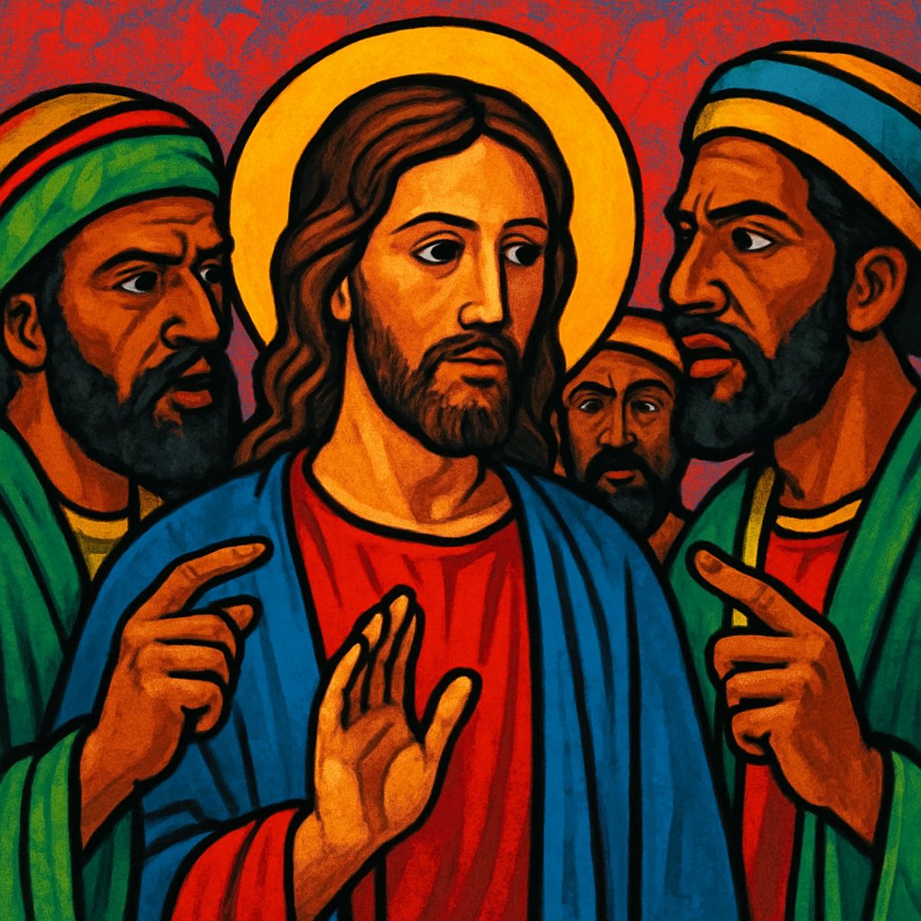 Jesus questioned by | Bible Art