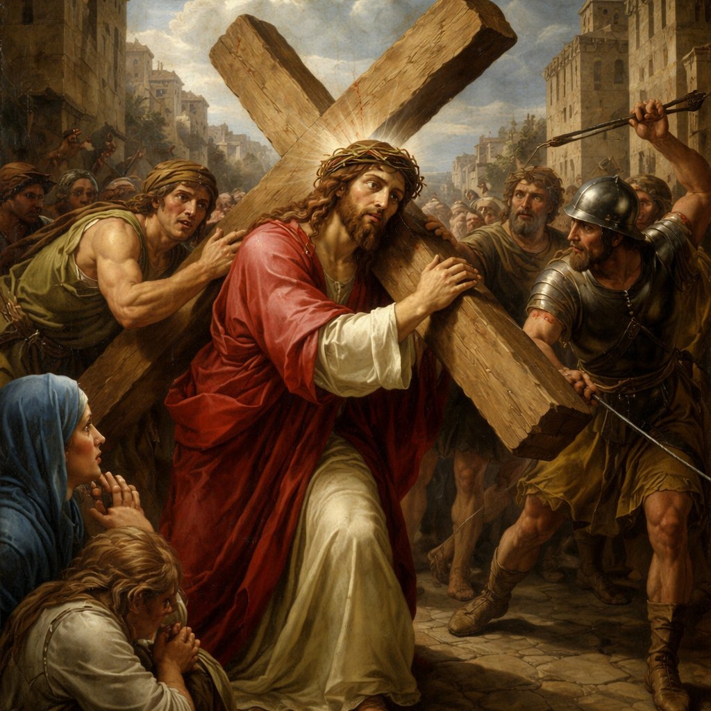 Jesus carries the cr | Bible Art