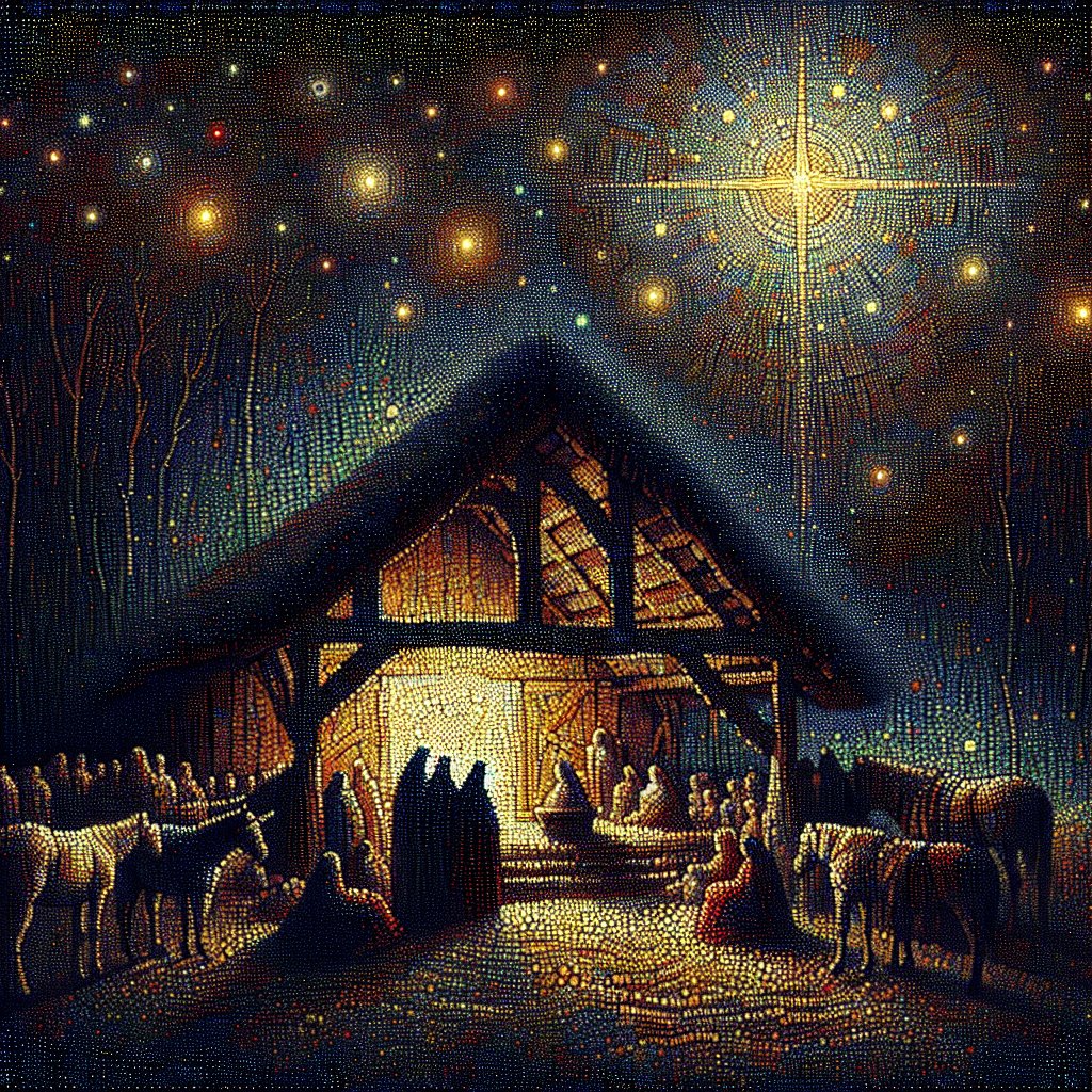 The stable was dark, | Bible Art