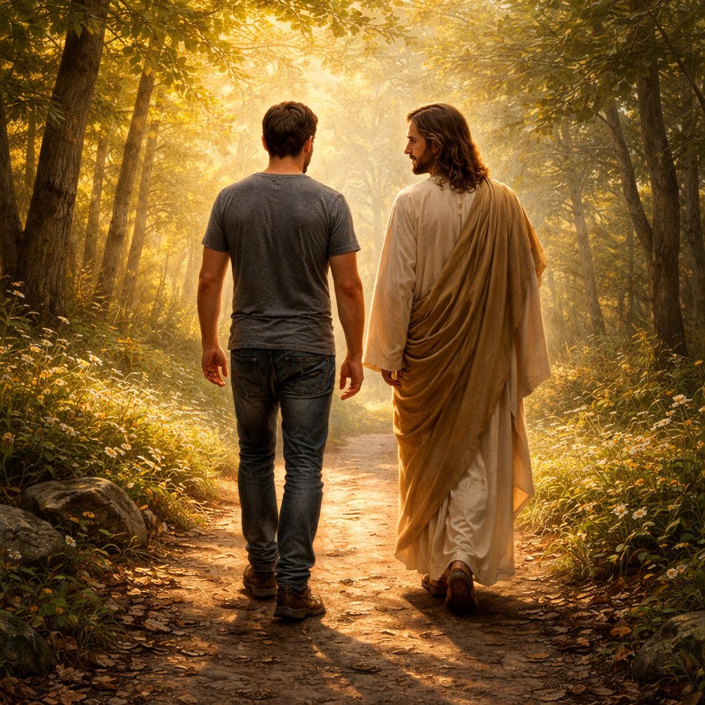 Jesus walking along | Bible Art