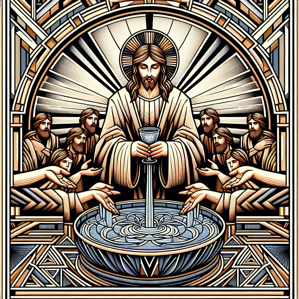 Jesus turning water | Bible Art