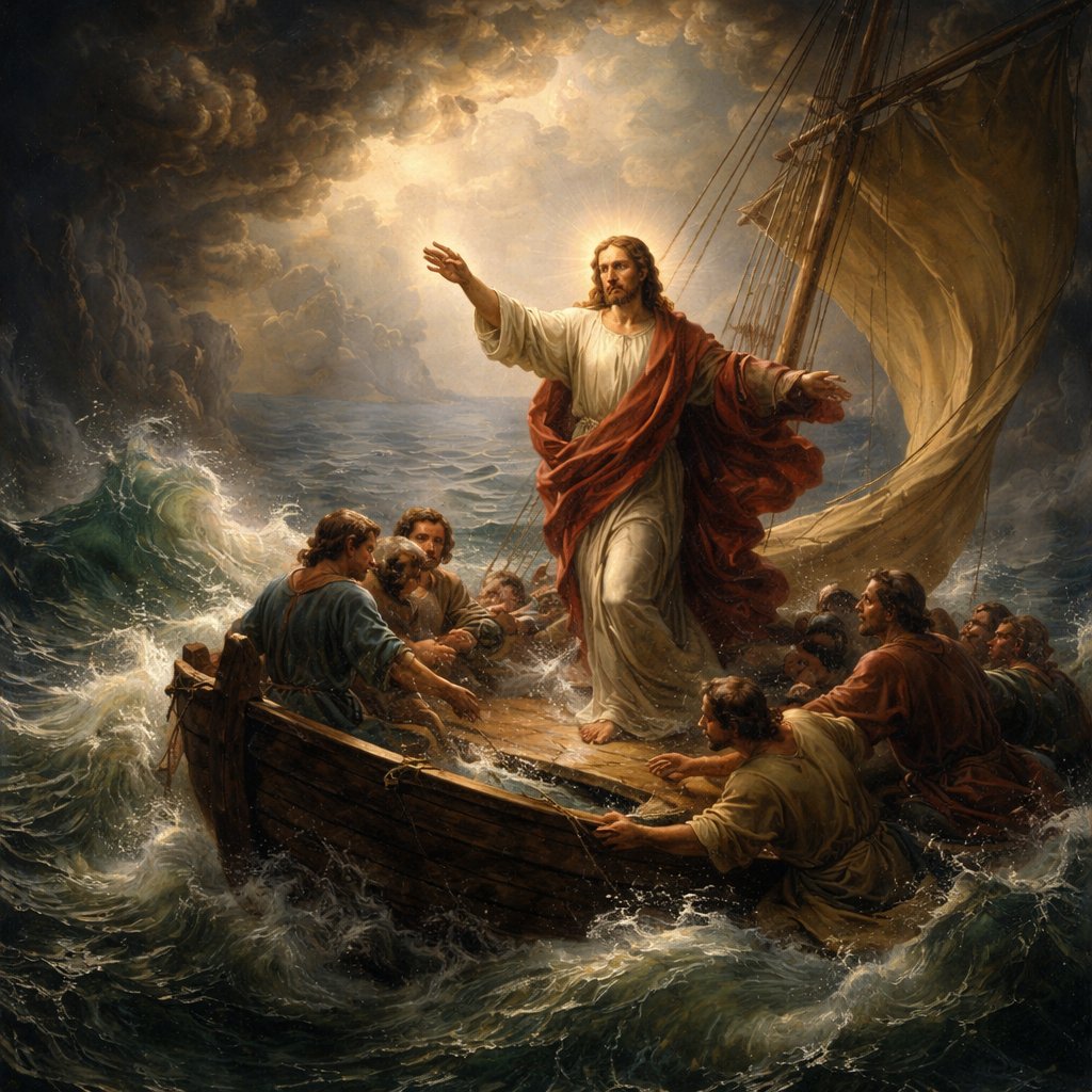Jesus Calms the Stor | Bible Art