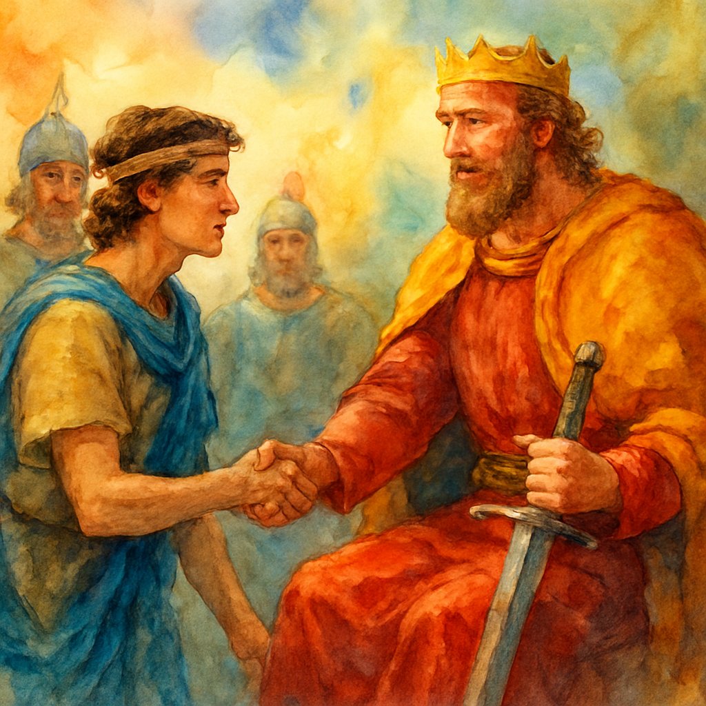 David came to Saul | Bible Art
