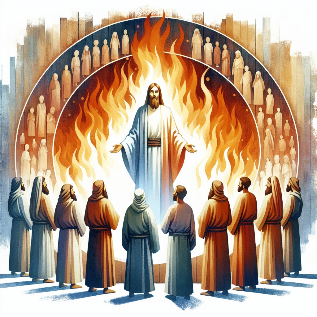 fire above the peopl | Bible Art