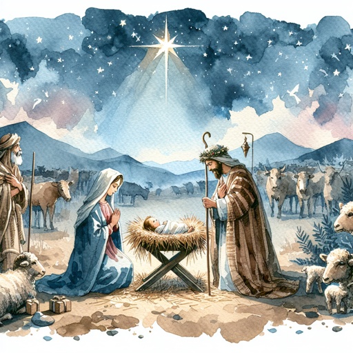 Shepherds At Jesus' Birth Artwork | Bible Art