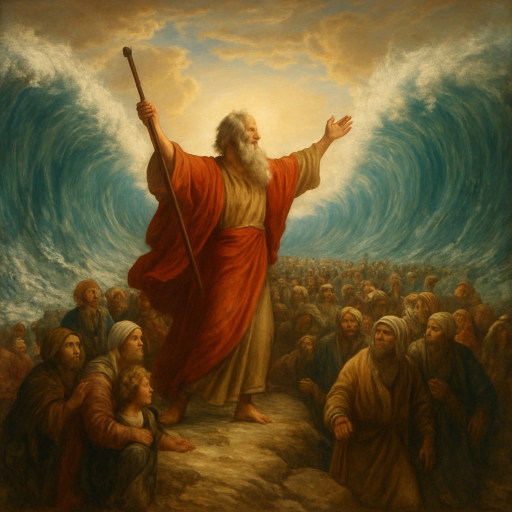 When Moses split the | Bible Art