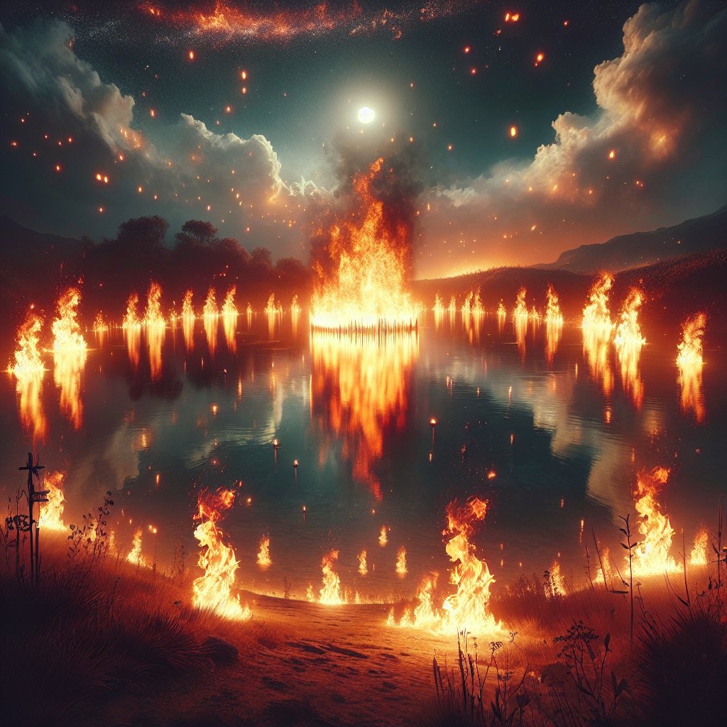 cast into the lake o | Bible Art