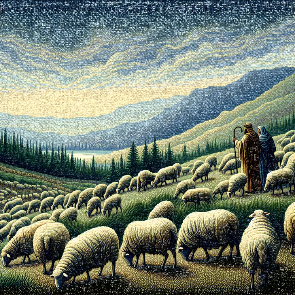 sheep with shepherds | Bible Art