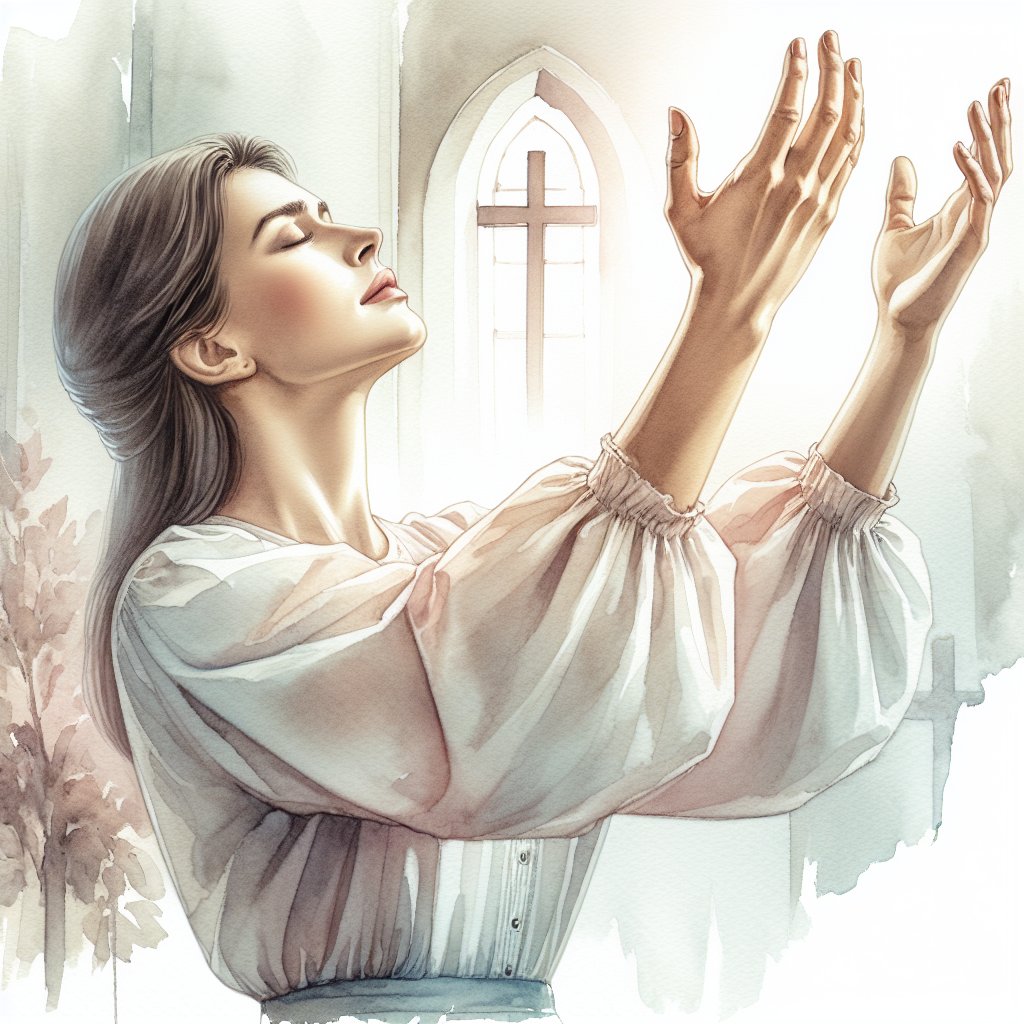 Woman praising jesus | Bible Art