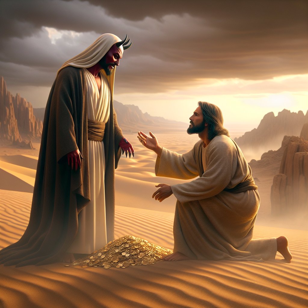 The devil tempting J | Bible Art