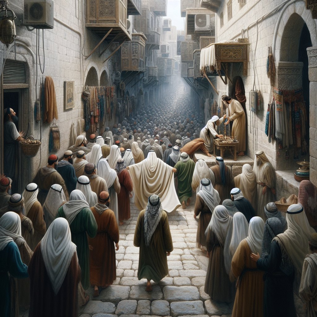 An outdoor crowd of | Bible Art