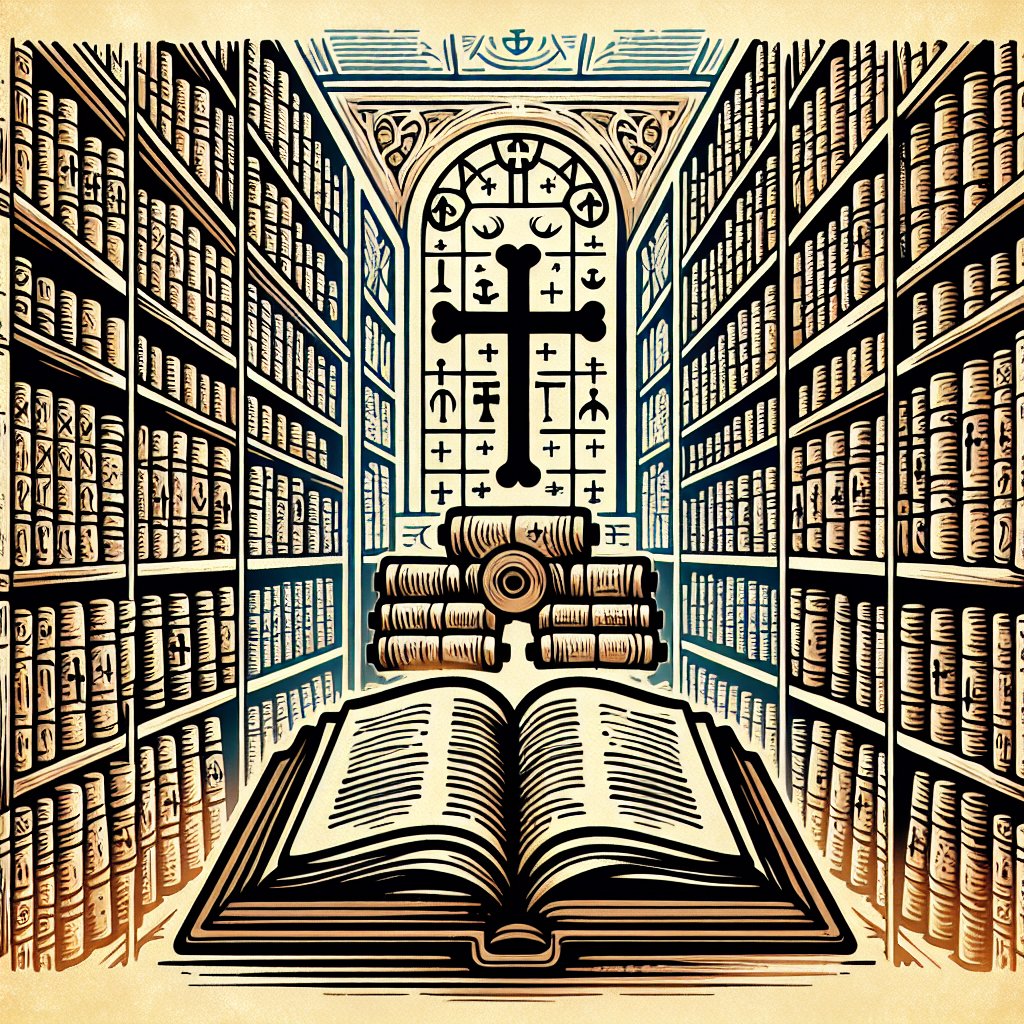 Scrolls in a library | Bible Art