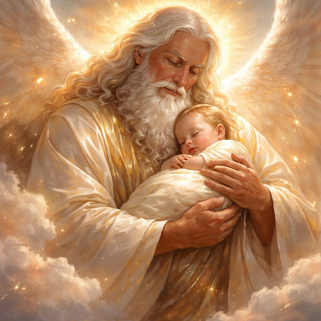 God holding a child | Bible Art