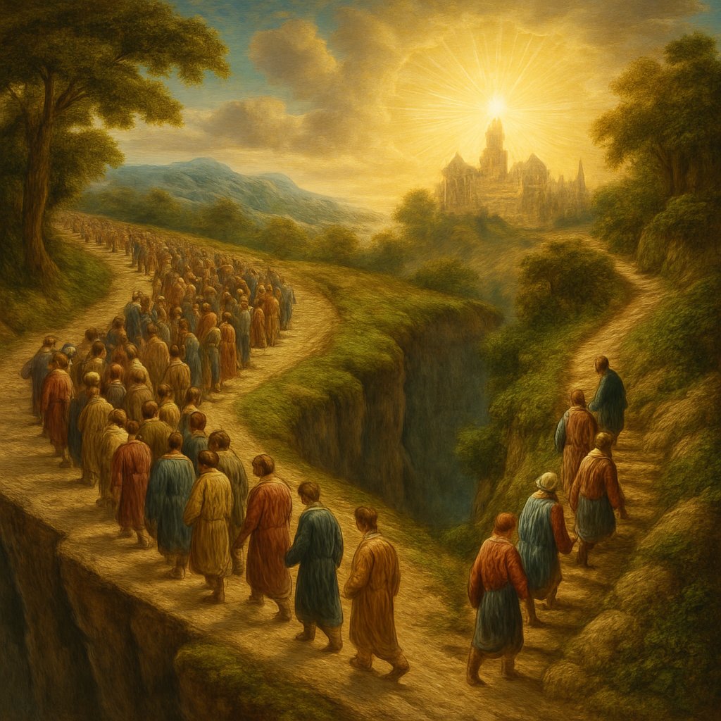 A fork in a road wit | Bible Art