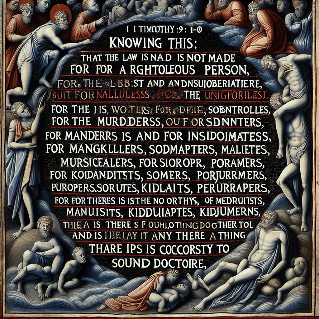 1 Timothy 1:9-10 Artwork | Bible Art