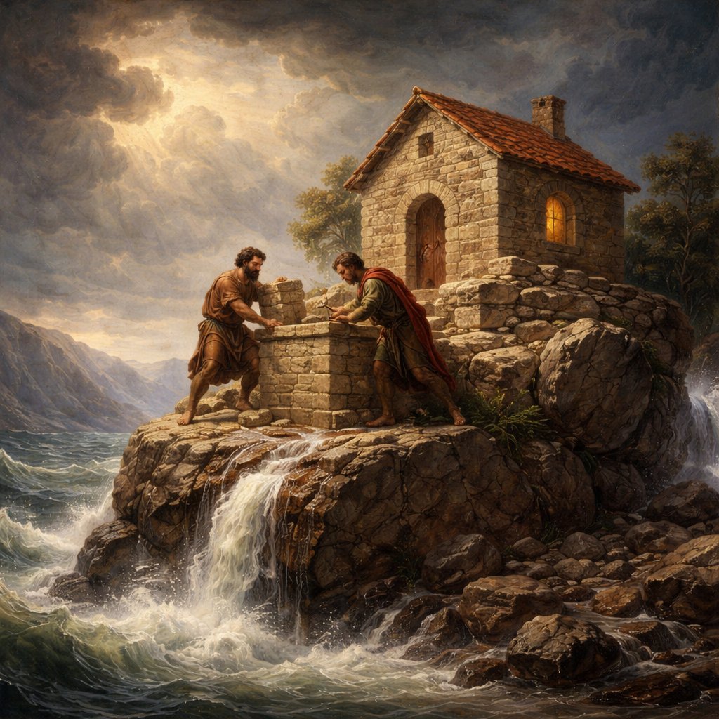 Men Built on the Roc | Bible Art