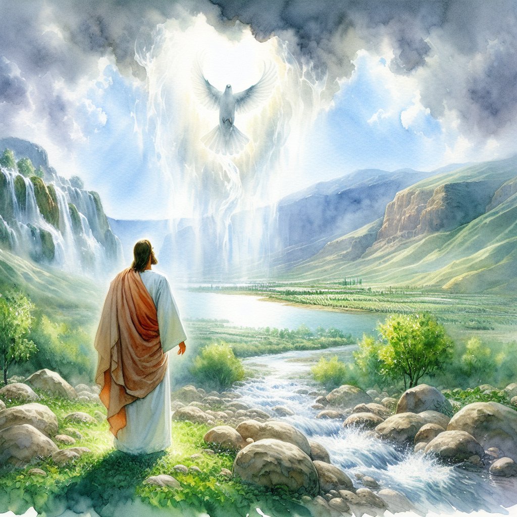 Jesus stands on land | Bible Art