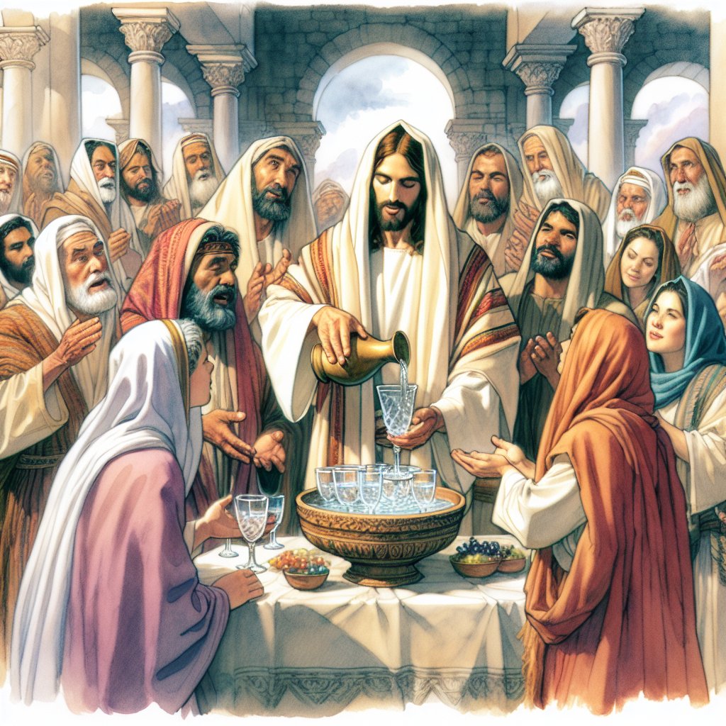 Jesus turning water | Bible Art