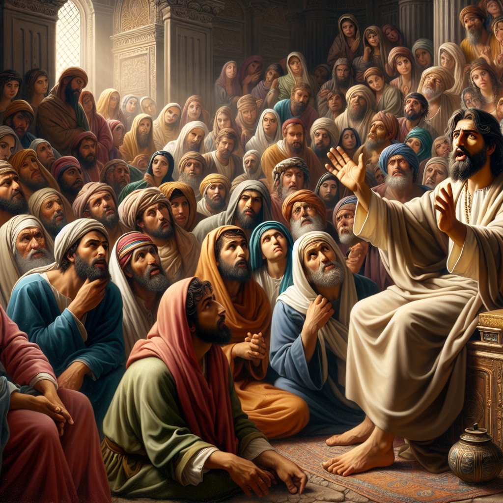Jesus preaching to p | Bible Art