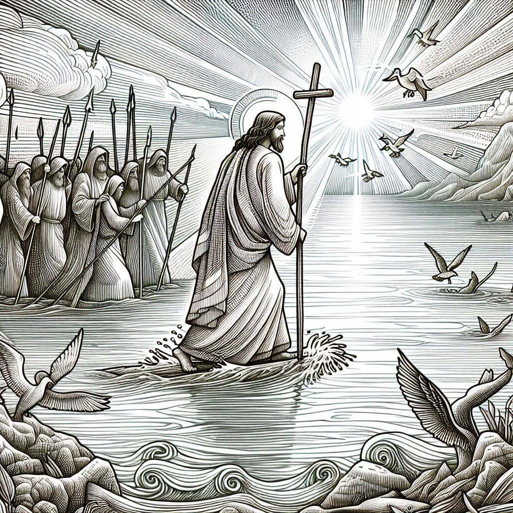 Jesus crossing the S | Bible Art