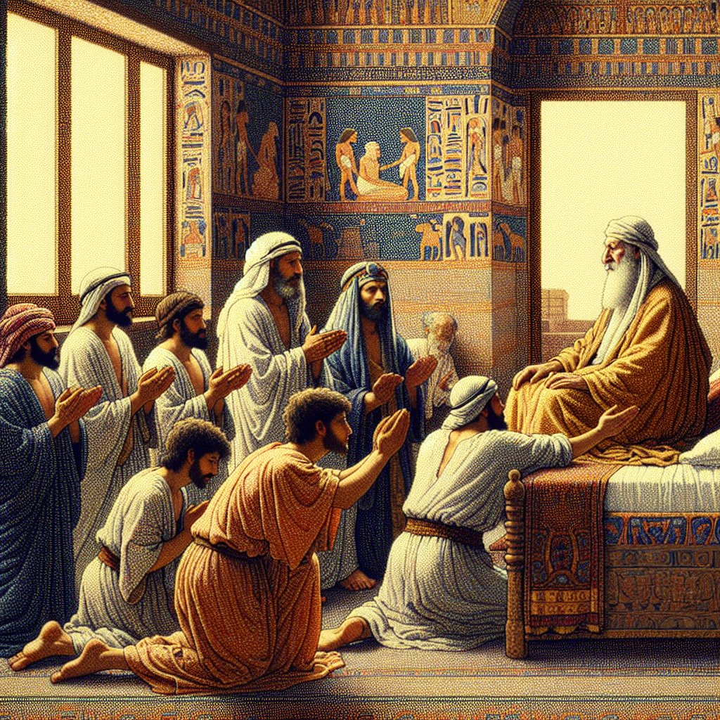 The elderly Jacob is | Bible Art