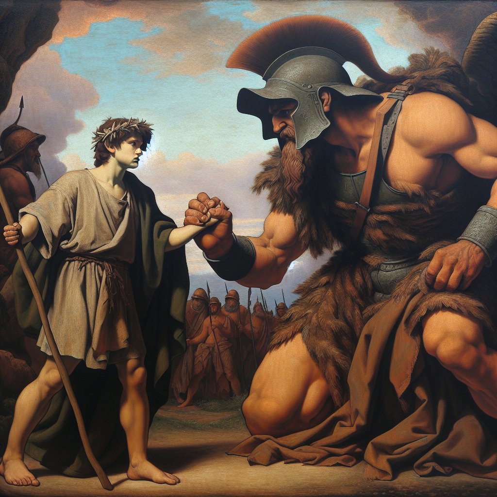David and Goliath in | Bible Art