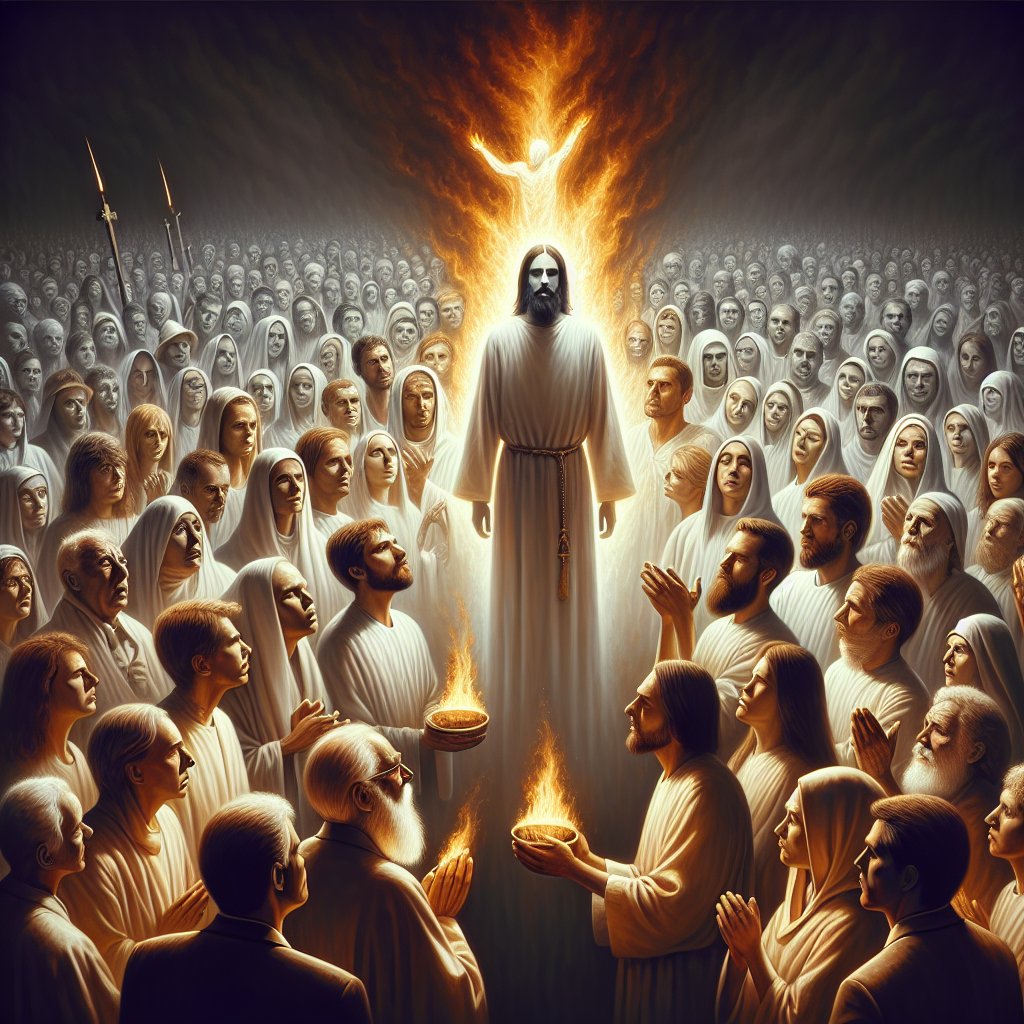 Fire above the peopl | Bible Art