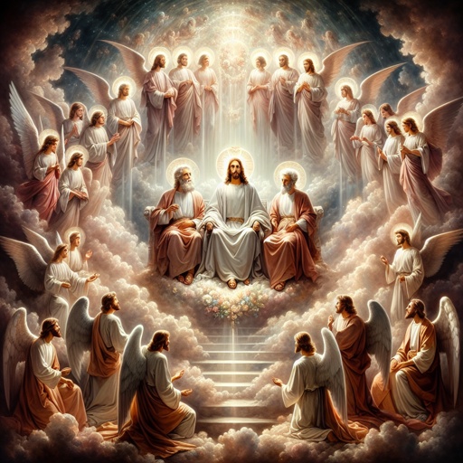 Jesus and God sit on | Bible Art