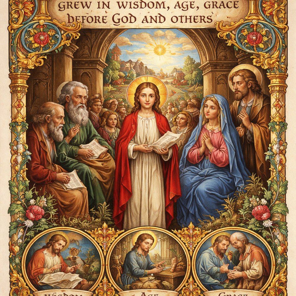 “Jesus grew in wisdo | Bible Art