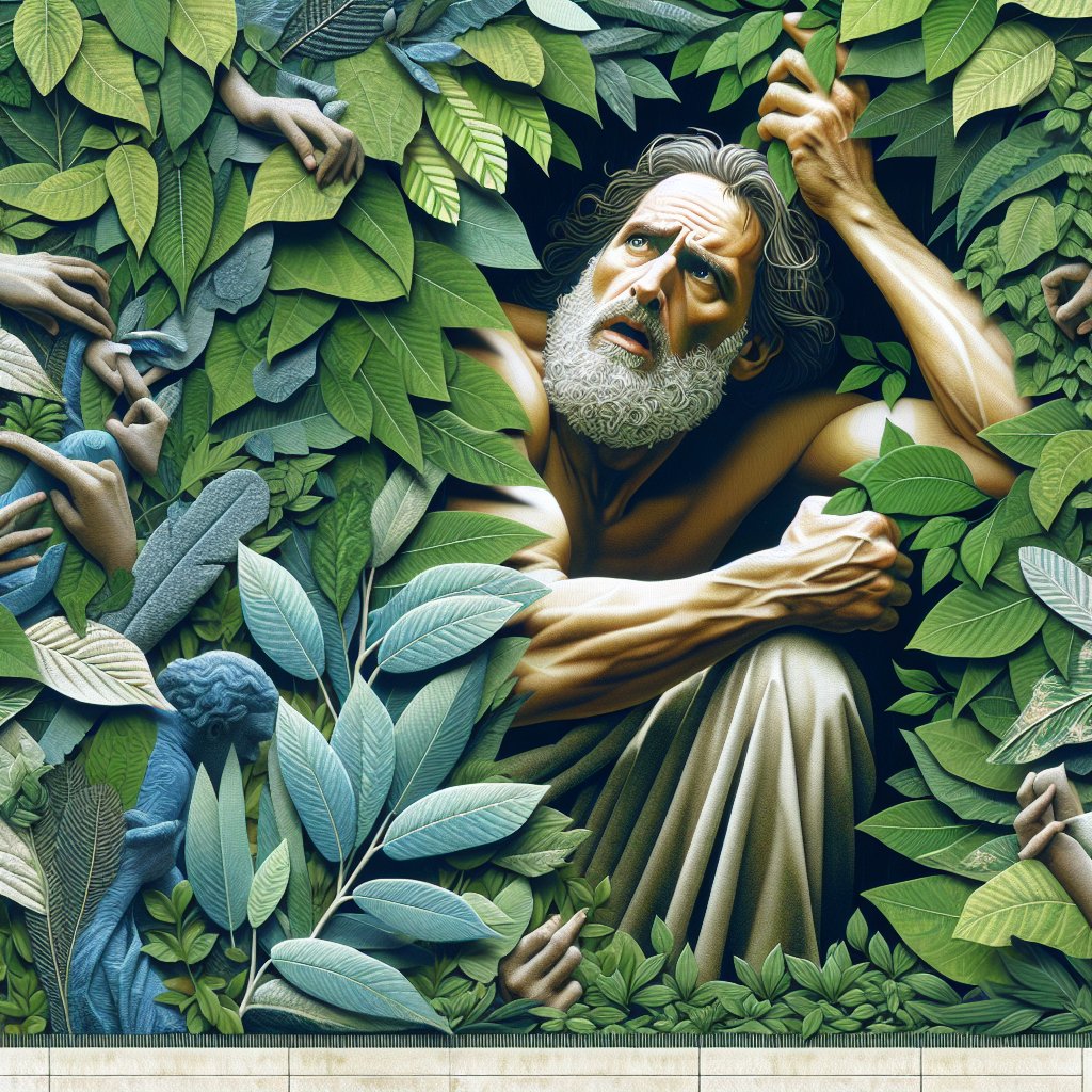 Adam hiding from God | Bible Art