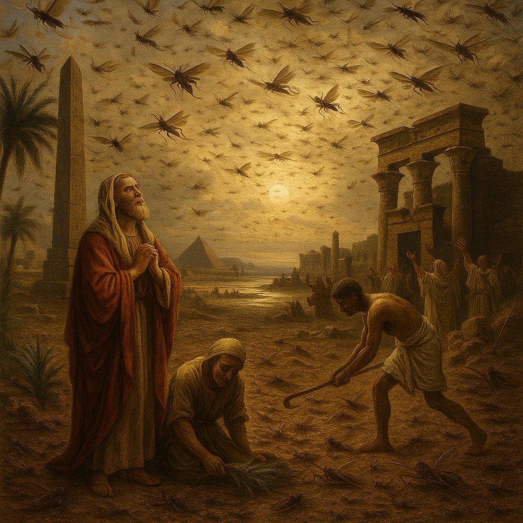 The plague of locust | Bible Art