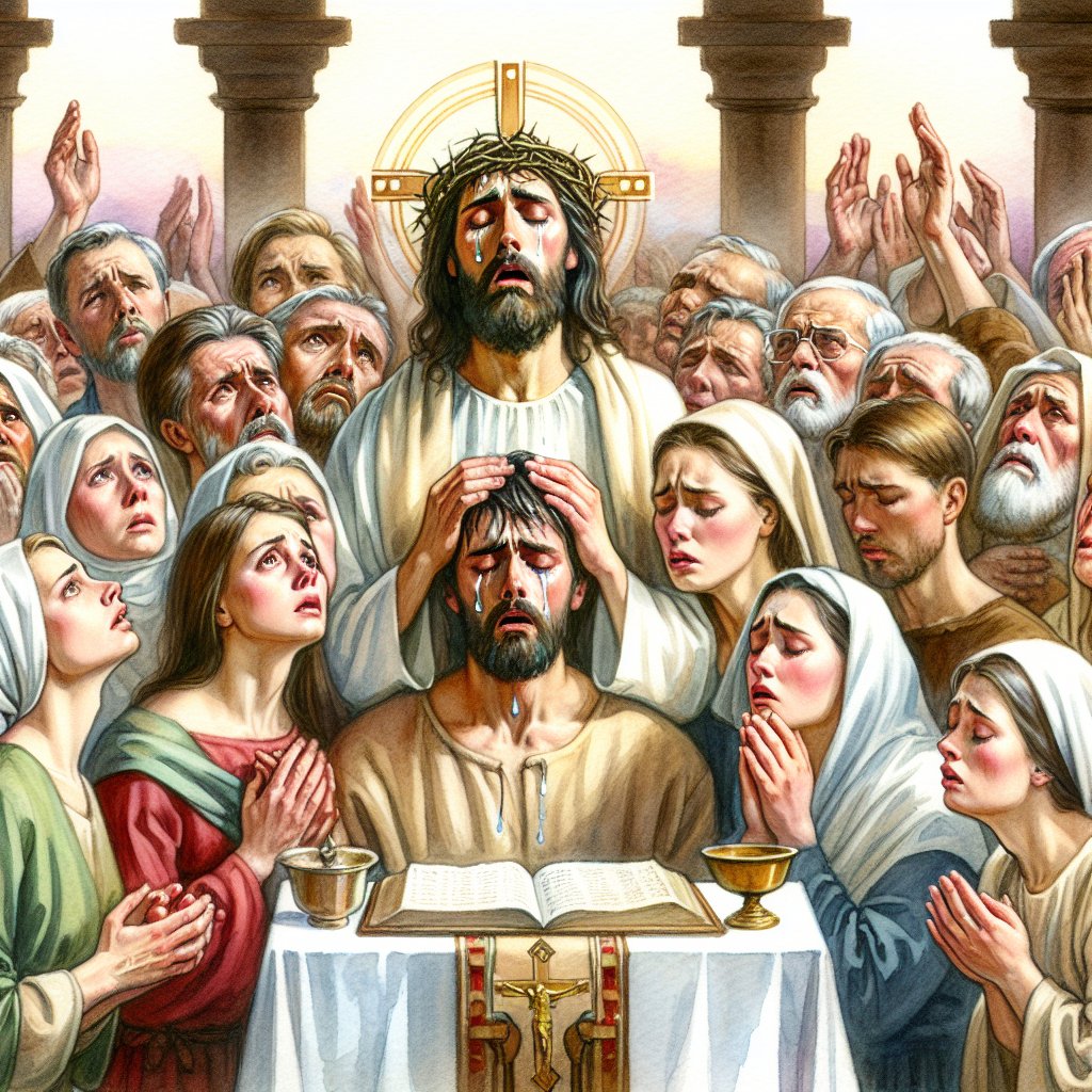 people crying at the | Bible Art