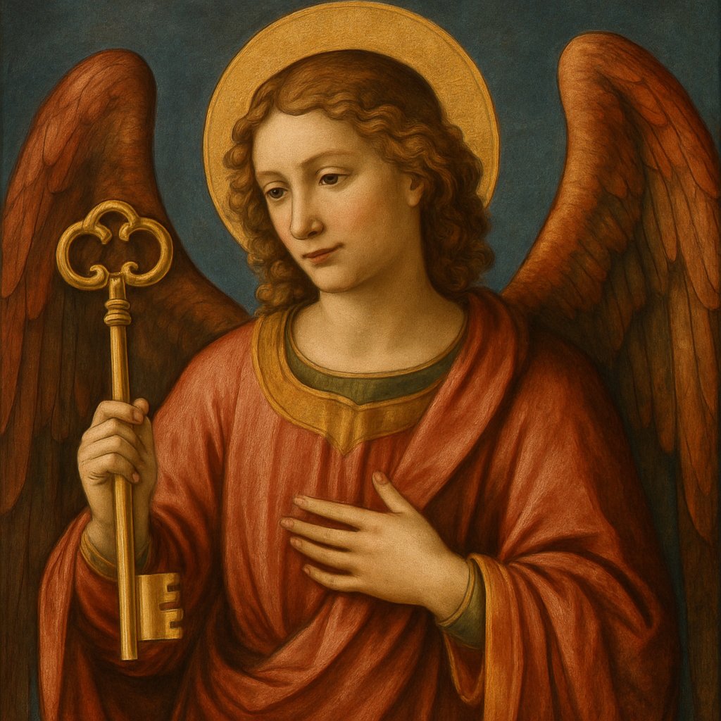 Male angel holding a | Bible Art