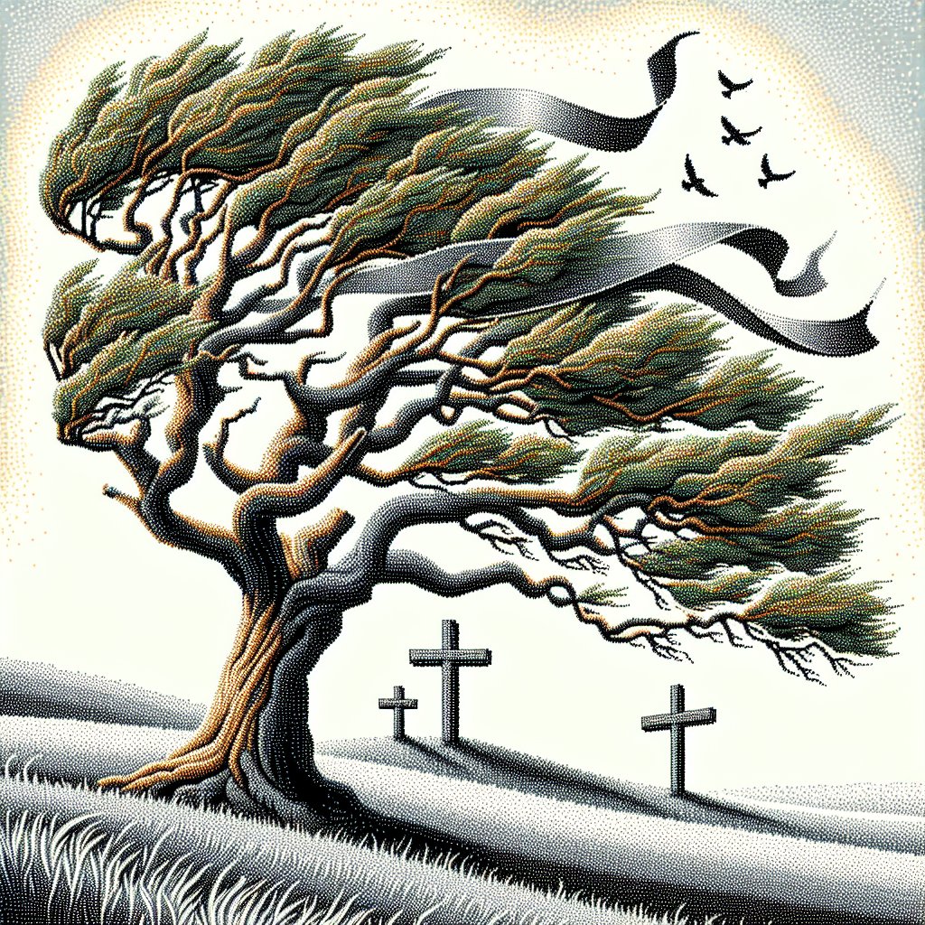 oak tree blowing in | Bible Art