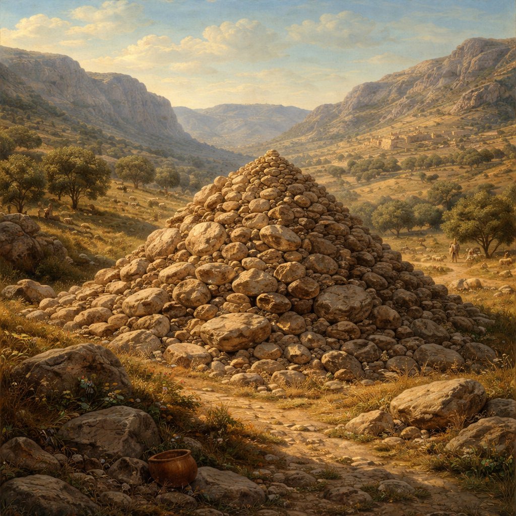 Large heap of stones | Bible Art
