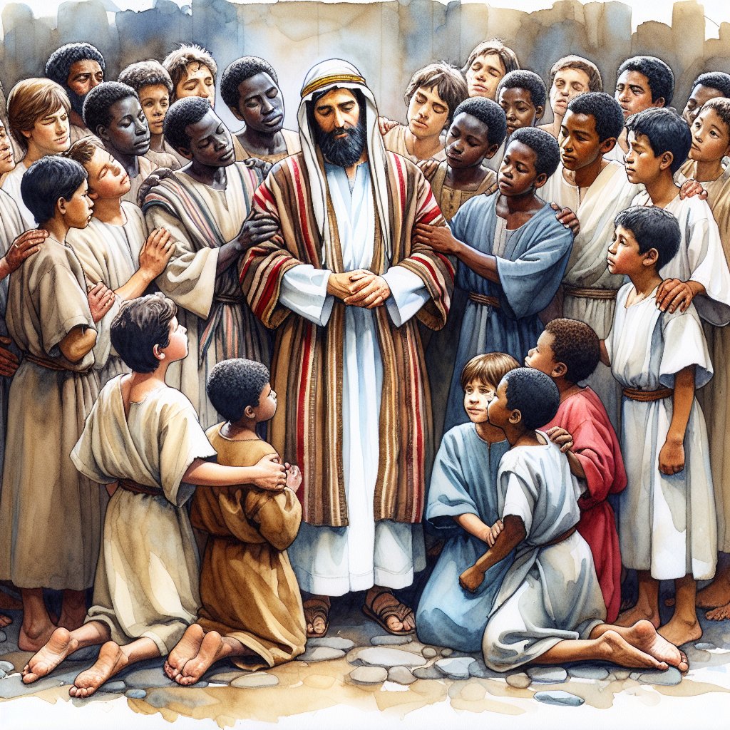 Jacob with 12 boys | Bible Art